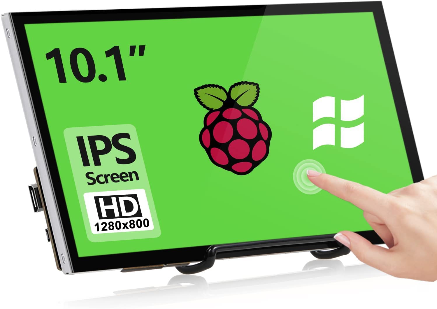 10.1 Inch Monitor Raspberry Pi Screen1280X800 IPS Portable LCD Touchscreen Gaming Screen VGA HDMI-Compatible for Raspberry Pi 4B/3B+/3B Jetson Nano Windows 7/8/10/11