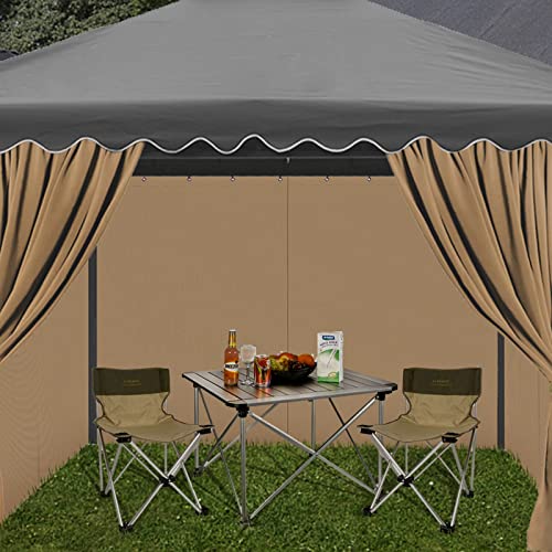 AONEAR Gazebo Privacy Curtains with Zipper 4-Panels Side Wall Universal Replacement for Patio, Outdoor Canopy, Garden and Backyard (Curtain Only) (10' x 12')