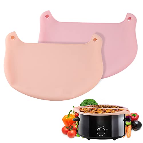 2-Pack Silicone Crock pot Liner Reusable | Crock Pot Liners for Oval and Round Pot | Crock pot Liner | Slow Cooker Liners | Silicone Crock pot Liner | Food Grade Crock pot Liners | 6-8 Quarts