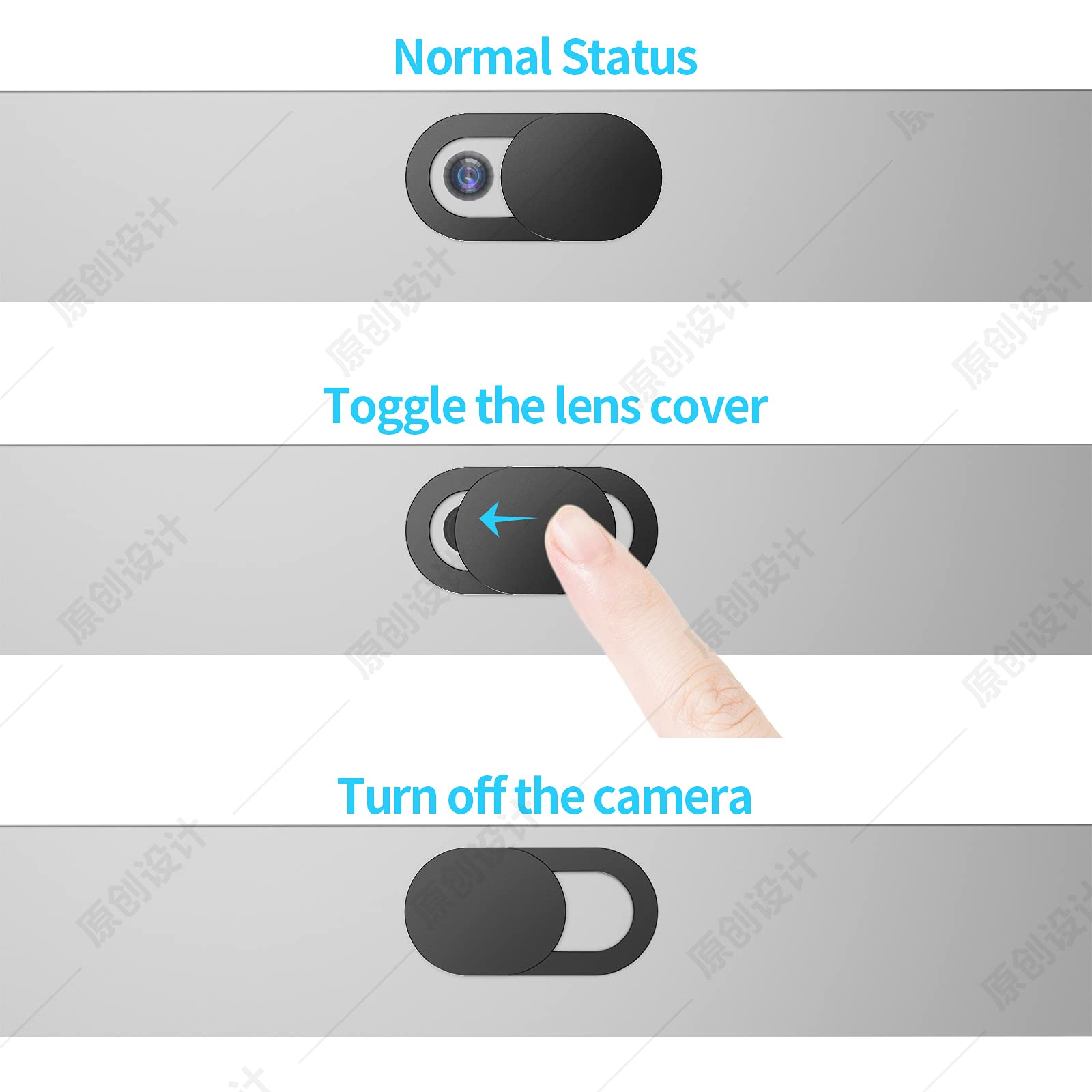 InnoUS Webcam Cover Slide, 6-Pack Ultra-Thin Camera Blocker, Computer Camera Cover Slide, Laptop Camera Cover Slide, Camera Blocker, Computer Camera Cover Slide| Privacy Blocker, Privacy Cover, Blcak
