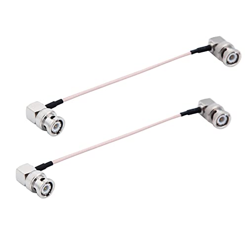 10Gtek 6 GHz HD-SDI BNC Cable, Male to Male, Right Angle to Right Angle, 75-ohm, 0.3-m, Pack of 2