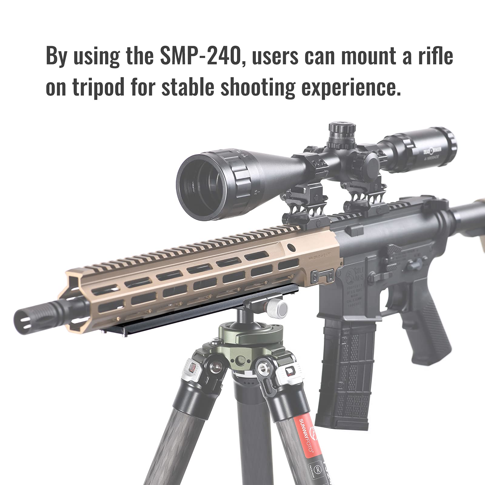 SUNWAYFOTO SMP-240 9.45 inch M-Lok Arca Rail Mount Adapter to Arca-Swiss Plate 240mm