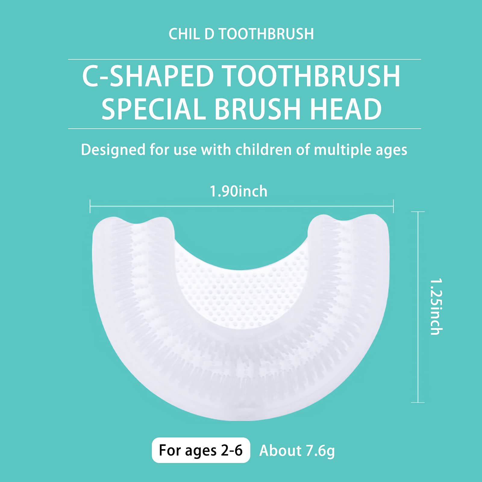 Azanxo Kids U Shape Whole Mouth Toothbrush Heads, Soft Tooth Brush Head for Sonic Ultrasonic Automatic Electric Toothbrush U Shaped (S for Aged 2~6)