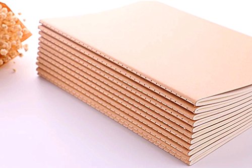 6pcs Travelers' Notebook Thread-bound Journal Diary Memo Pad,A6 Size & 30 sheets(Blank Pages)