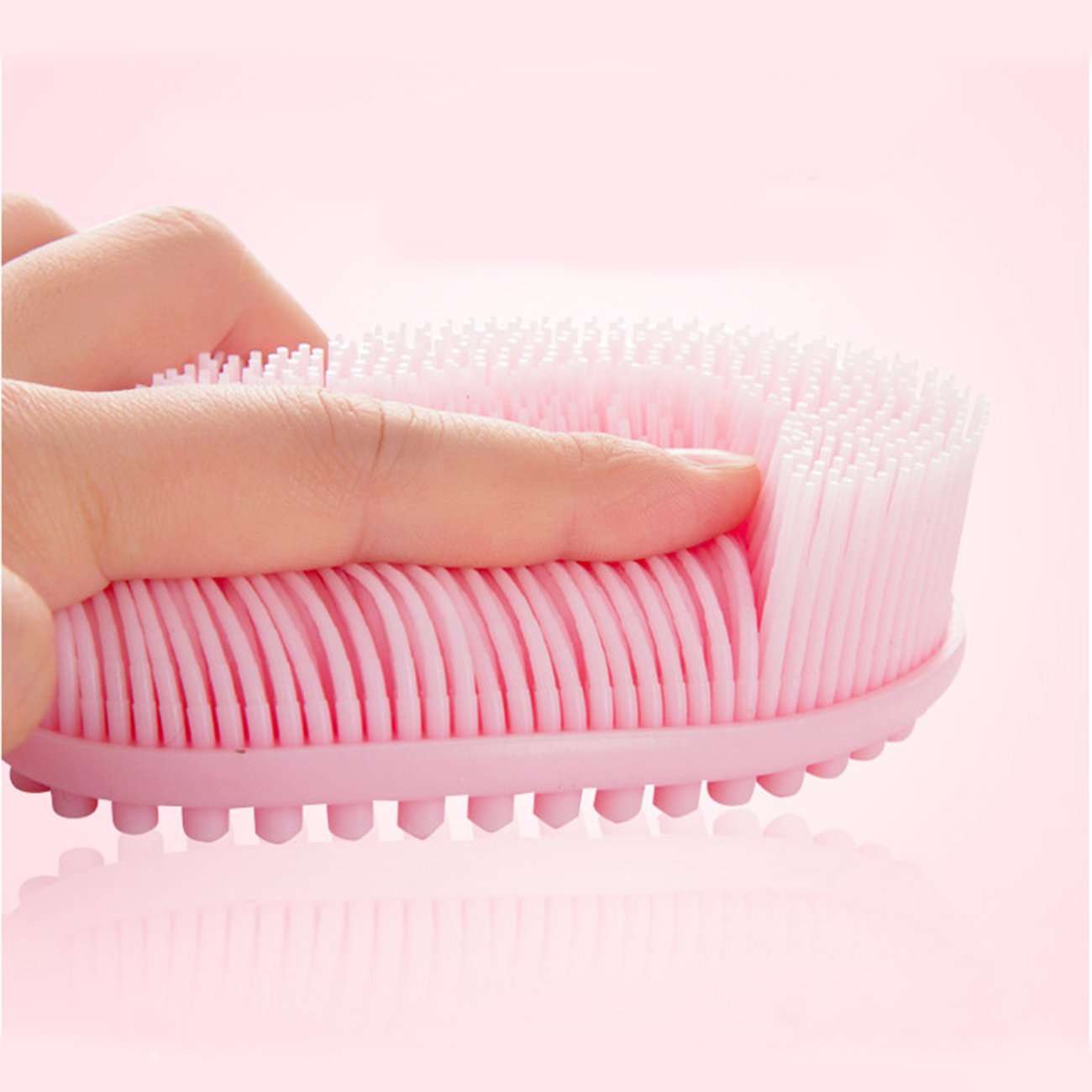3 Set of Multifunctional Silicone Body Scrubber Loofah Soft and Skin-Friendly-,Easy to Clean,Scalp Massage ,Durable and Hygienic - Suitable for Various People and Pets (1 Count Pink)