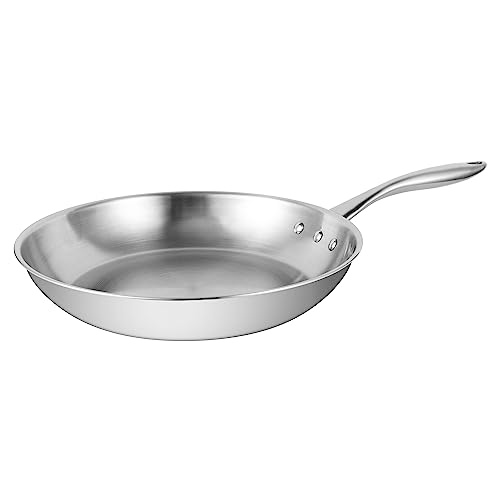 12" (30 cm) Stainless Steel Pan by Ozeri, 100% PTFE-Free Restaurant Edition