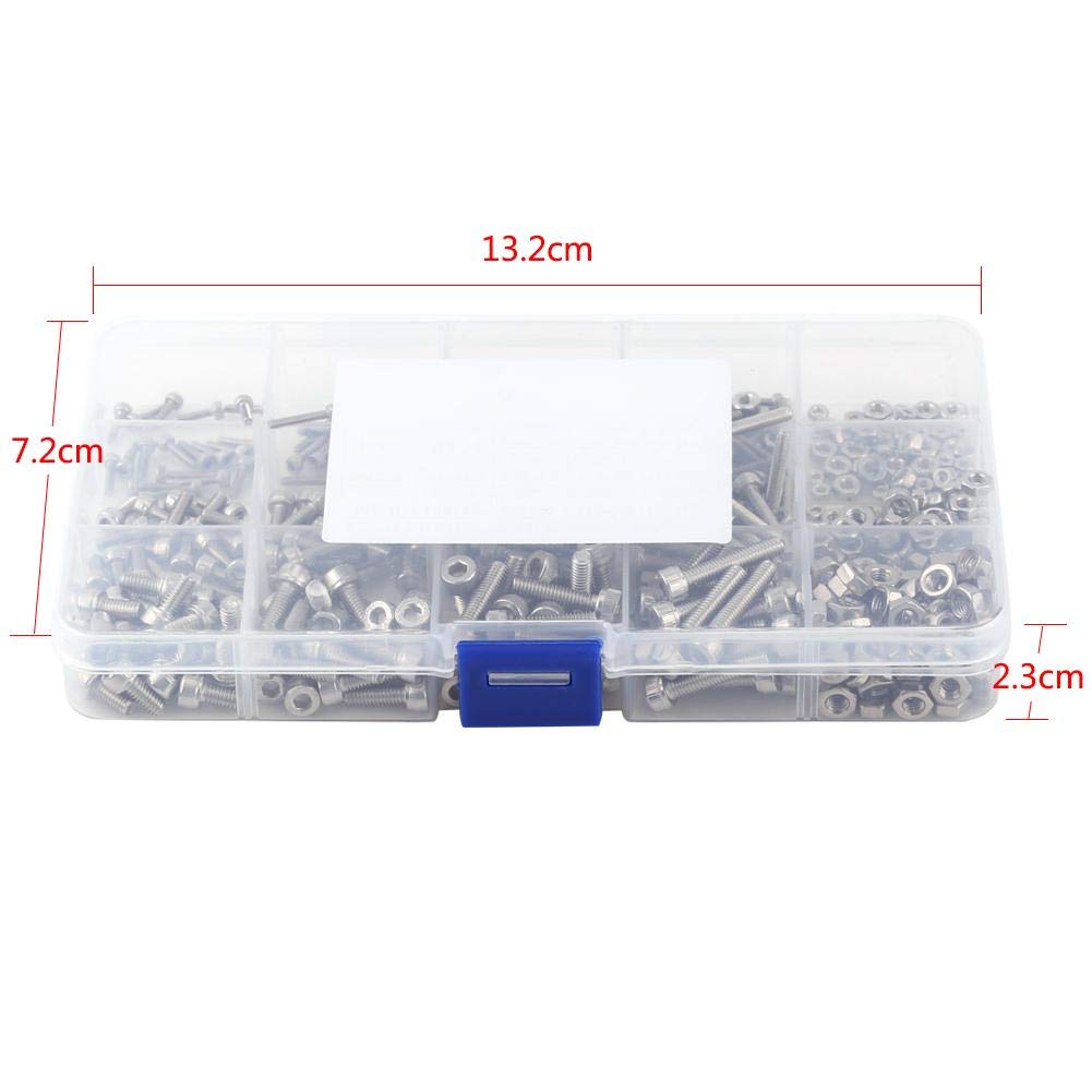 480PCS M2 M3 M4 Screws and Nuts Assortment Kit,Stainless Steel Hex Socket Head Bolt Nuts Assortment Kit,Resistant to and,for Home,Office Appliance,Machinery,Furniture