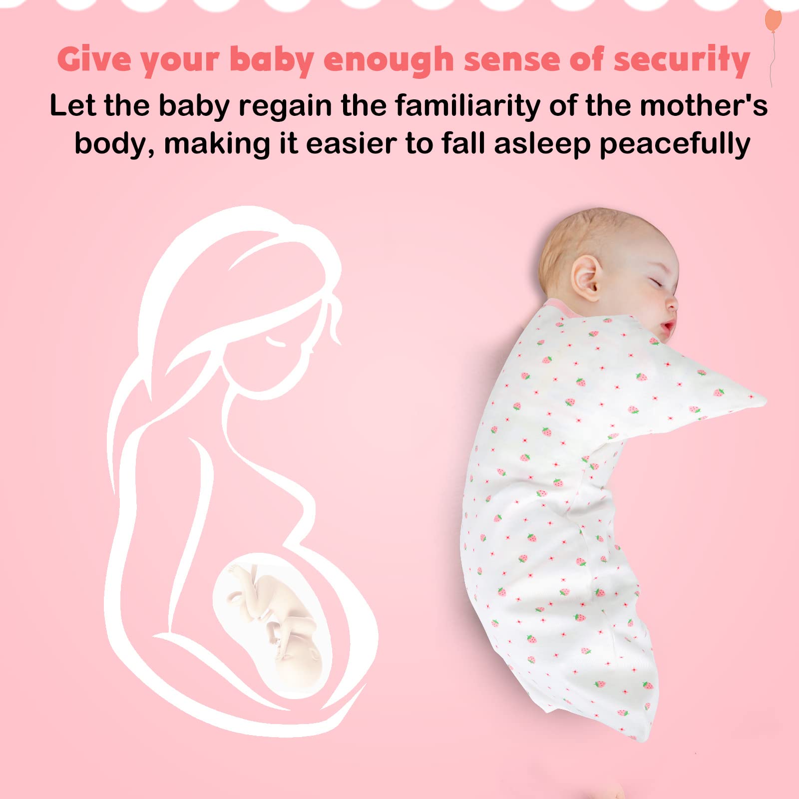 2 Pack Transition Swaddle with 2 Way Zipper, 100% Cotton Baby Swaddle Arms in/Out Arms Free Design Transitional Swaddle, Arms Up Sleeping Sack Baby Sleep Sack (Strawberry & Flower, Medium 3-6 Months)