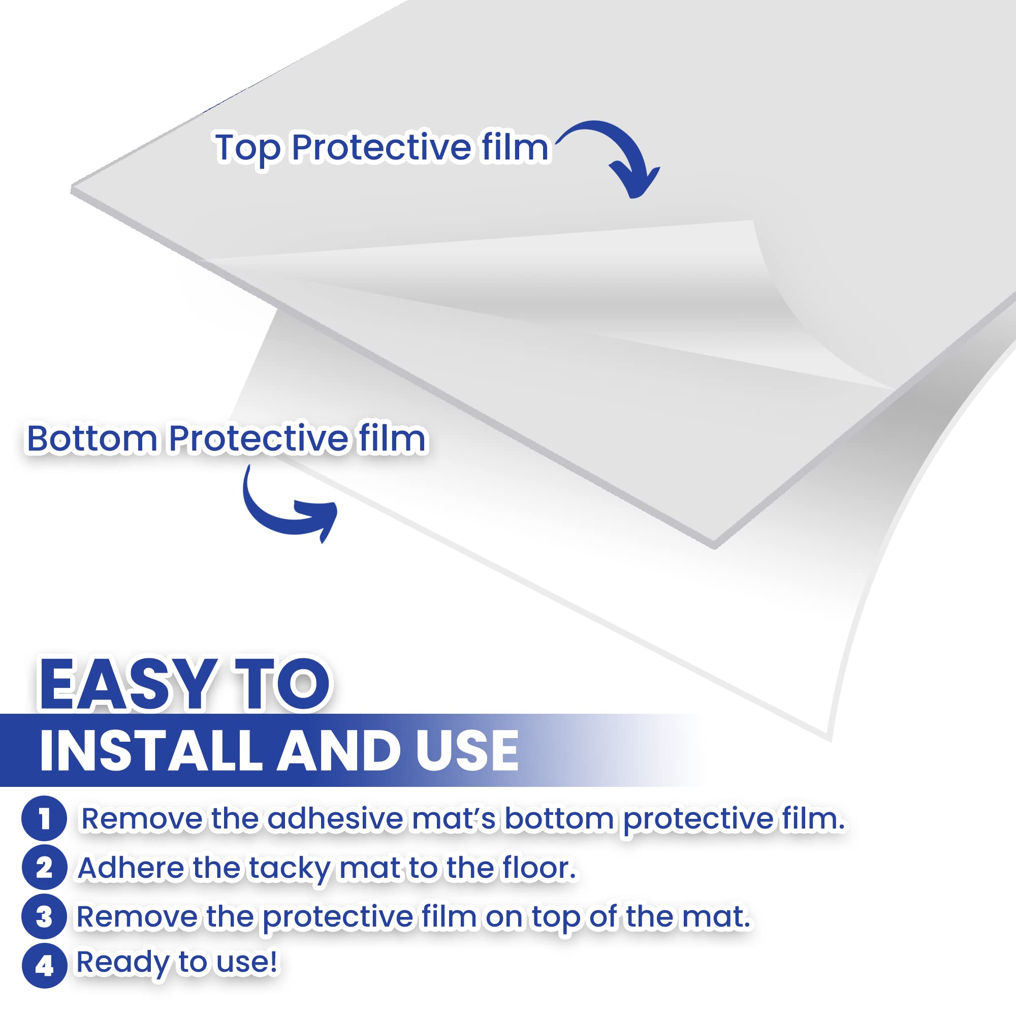 CALPALMY 150 Sheets 24" x 36" Adhesive Mats - Sticky Mat for Laboratories, Homes, Construction Sites, and More - Remove Dust and Dirt from Shoes and Equipment Wheels - White