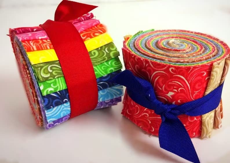 17 Pieces Fabric Cute, Beautiful 2.5 inch Yummy Twist Jelly Roll, Cute 100% Cotton Fabric Quilting Strips 2.5"