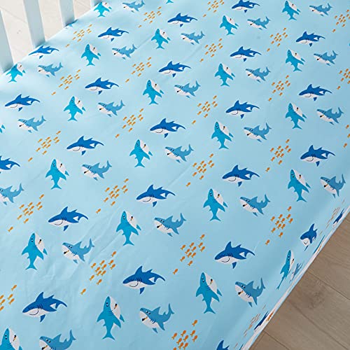 Grand Avenue Baby Shark 3 Piece Crib Bedding Set, 33 x 42, Multi-Color