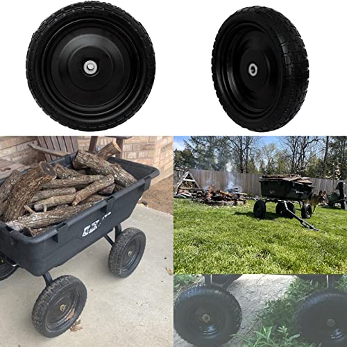 13β Flat-Free Tires for Cart,Solid Polyurethane Wheels for Hand Truck Garden Cart Trolleys,with 5/8β Axle 2.16β Offset Hub 3.15β Tire Width 600 lbs Capacity, 4 pack