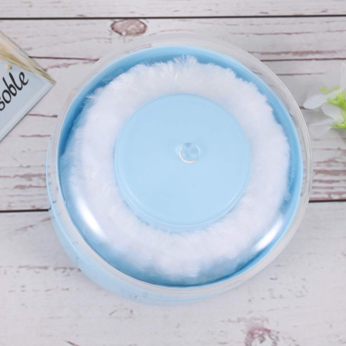 Body Puff Body Puff 2pcs Large Body Puff Blue Puff Box Talcum Puff Case for Women Girls Body Body Container