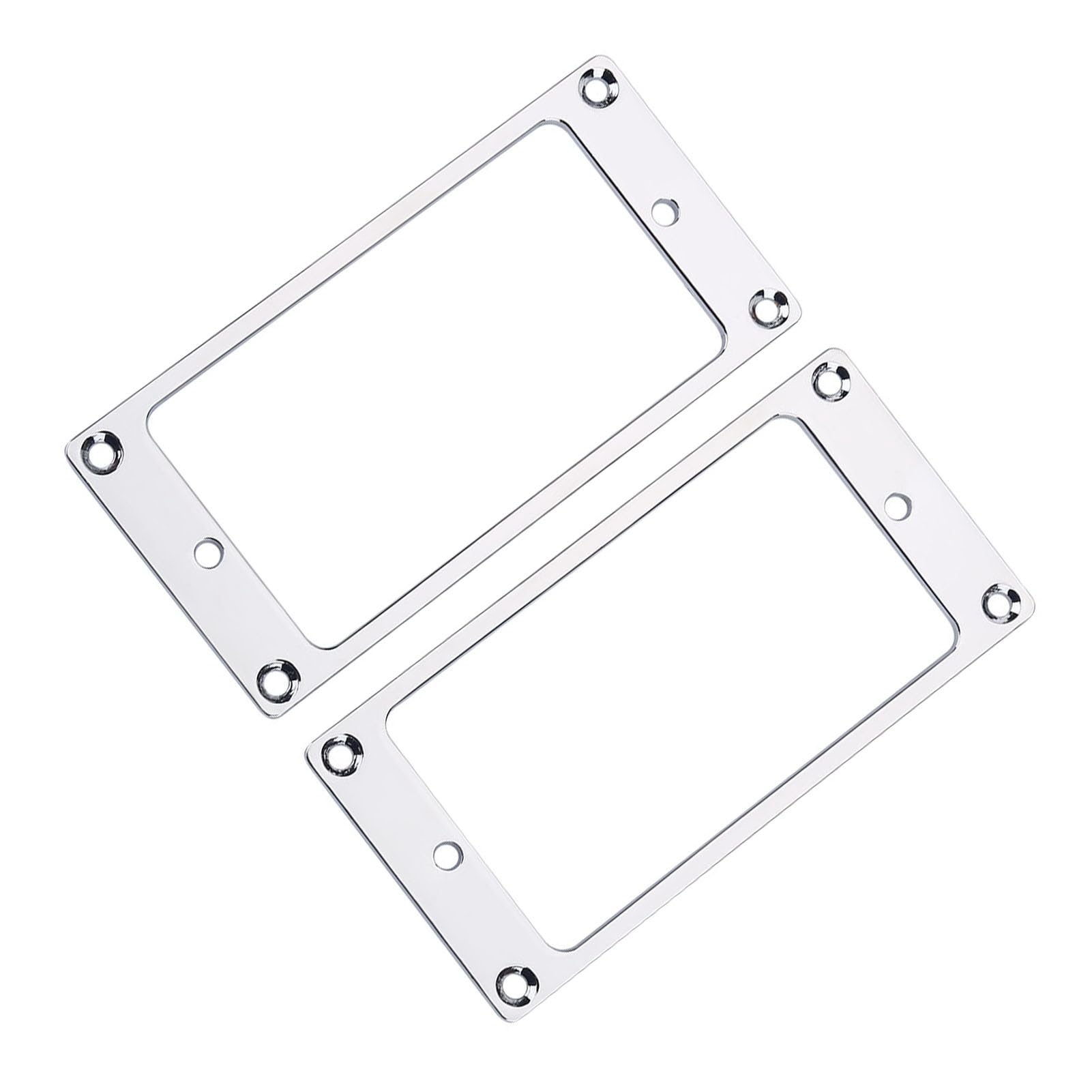 2 Pcs Metal Flat Humbucker Cover Guitar Pickup Frame Mounting Ring (Silver) Chrome Pickup Rings Humbucker Mounting Ring Chrome Guitar Pickup Rings