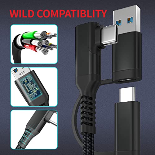 2 in 1 Fast Charging USB C Cable 10 FT 16 FT for Oculus Quest VR Gaming Headset Power Supply Cable PC Data Transfer type c charging cable fast charging 10ft 16ft for Oculus Quest VR Gaming Headset
