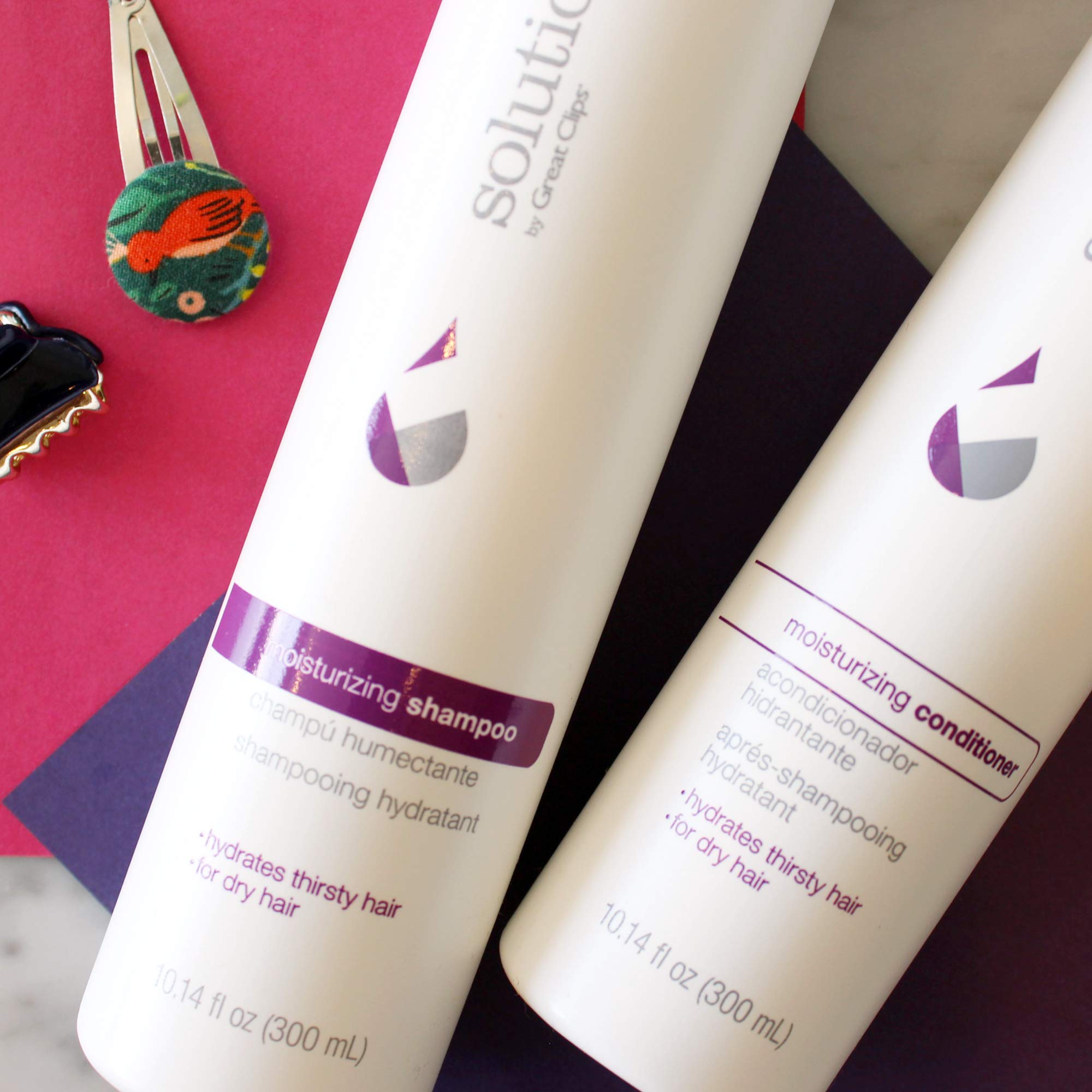 GREAT CLIPS Solutions Moisturizing Shampoo, 10oz | Repairs & Restores Damaged Hair | For Dry, Coarse, or Curly Hair