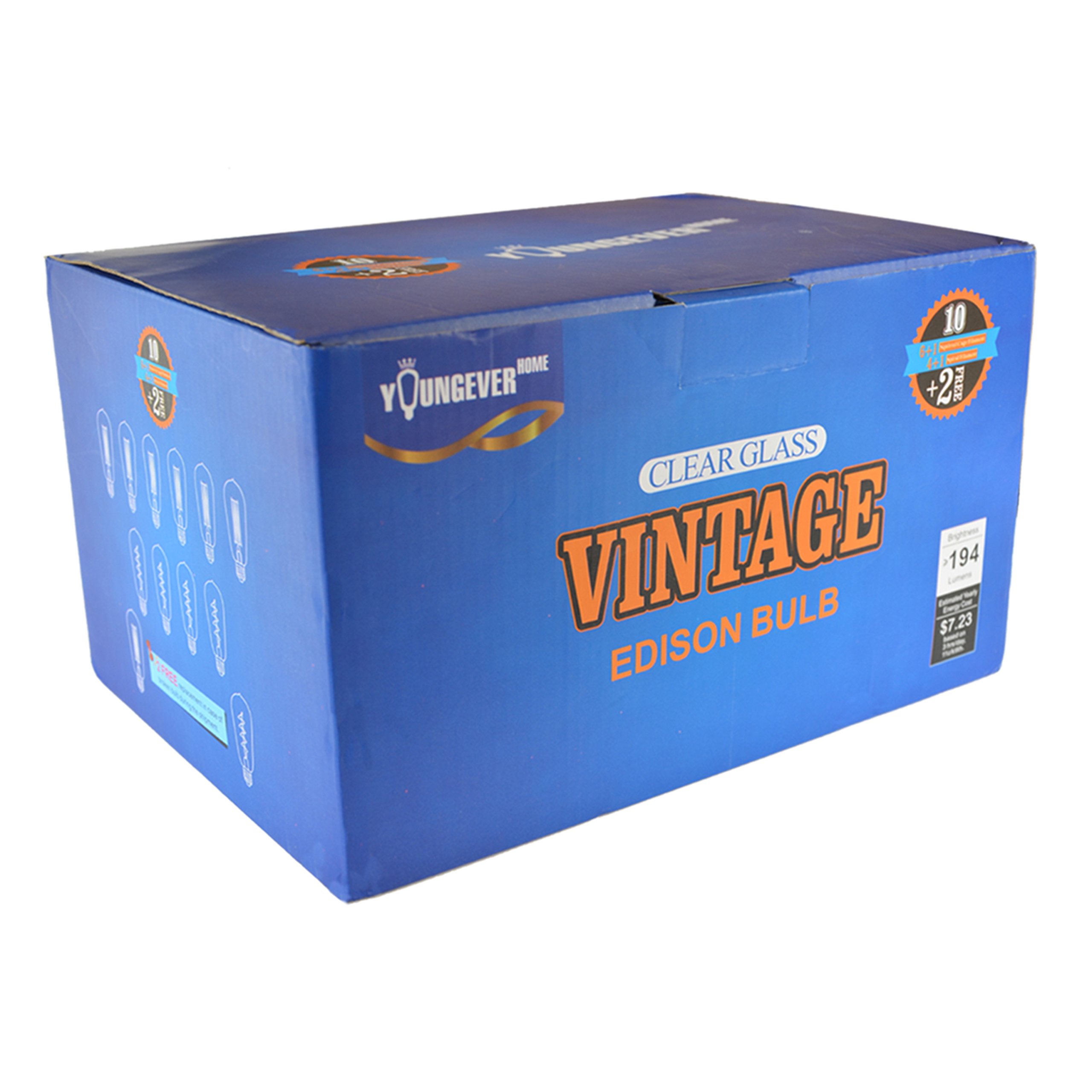 12 Pack Vintage Edison Light Bulbs, 7 Squirrel Cage Filament Bulbs , 5 Spiral Filament Bulbs, 60W, ST64, E26, Dimmable,Clear Glass, Industrial Vintage Bulbs