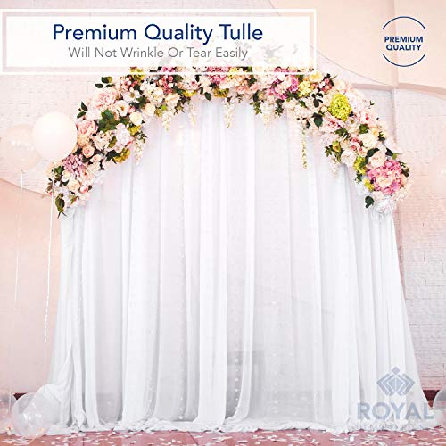 54β Fabric Tulle Bolt for Wedding Party Decoration Bridal Shower - Tutu Roll, Netting Spool Ribbon Wrapping, White, 40 YDS
