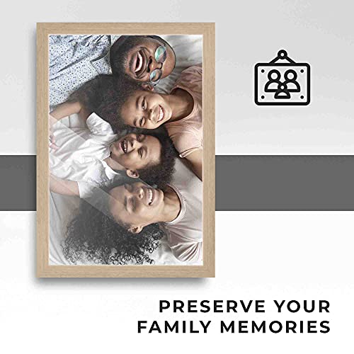 15x44 Frame Grey Real Wood Picture Frame Width 1 Inches | Interior Frame Depth 0.5 Inches | Weatherly Distressed Photo Frame Complete with UV Acrylic, Foam Board Backing & Hanging Hardware