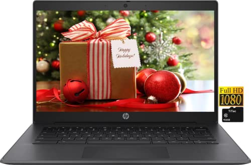 2021 HP Chromebook 14 Inch Full HD Display Laptop, Intel Celeron N3350 up to 2.4 GHz, 4GB RAM, 64GB eMMC, WiFi, Webcam, USB Type C, Chrome OS + (Zoom or Google Classroom Compatible) NonTouch - Gray