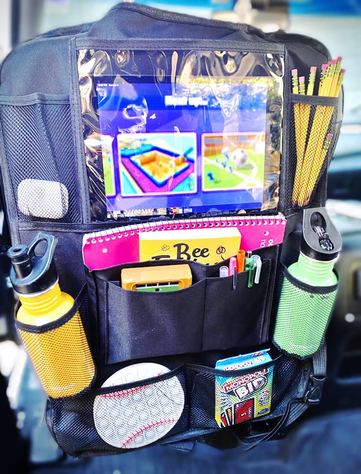 Car Backseat Organizer For Kids, Travel Accessories Waterproof, Durable and 9 Storage Pockets