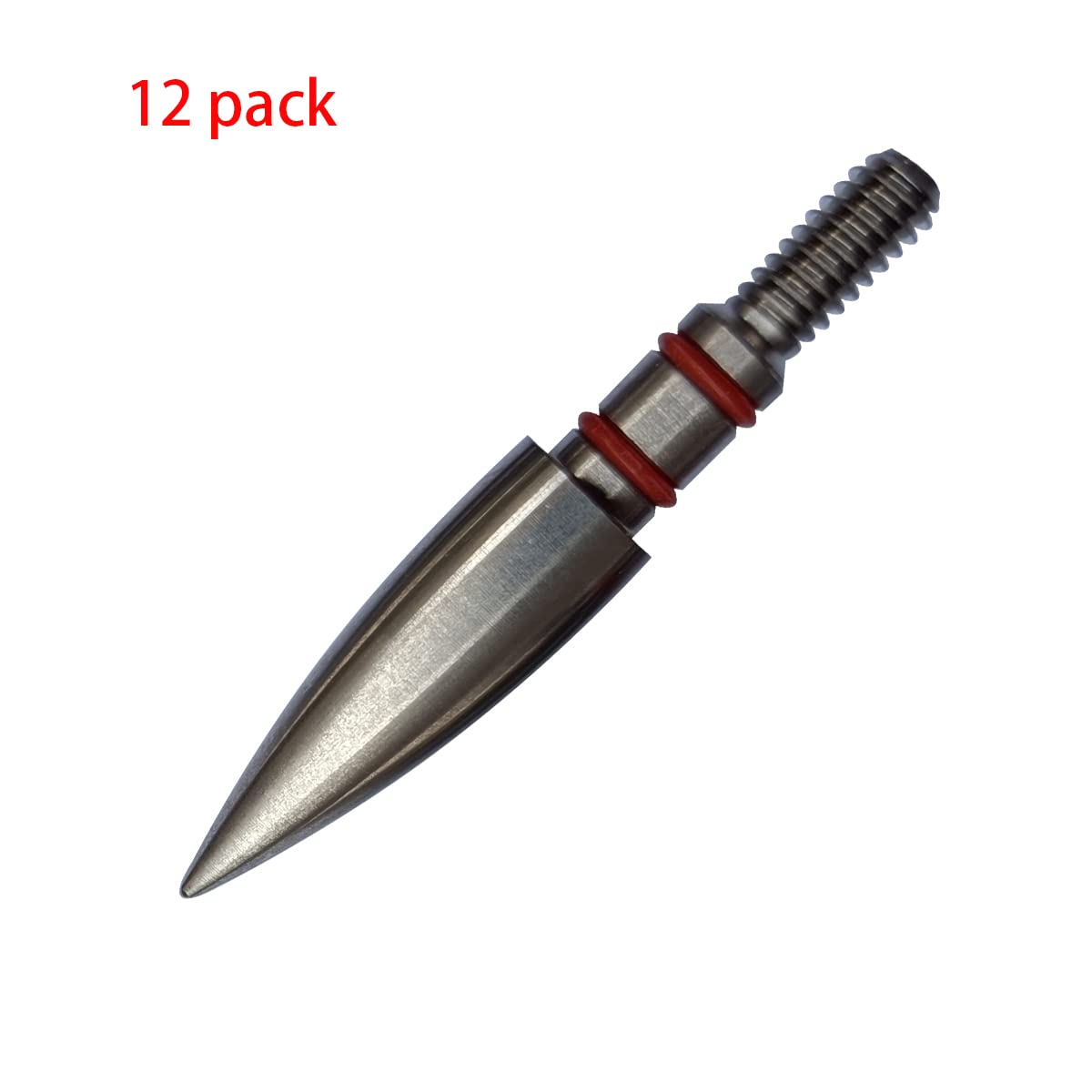 100 Grains Field Points,Stainless Steel Archery Field Points Screw in Archery Field Tips (12 Pack) (19/64″ 100 Grains)