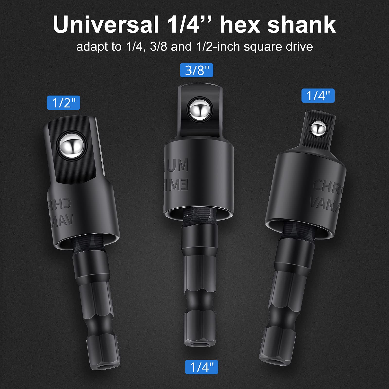 10 Pcs Drill Bit Sockets Adapter Extension Set Including Power Drill Adapters 360 Degree Rotatable Hex Shank Drill Adapters 105 Degree Angle Screwdriver Drill Bit for Household Workplace Industry