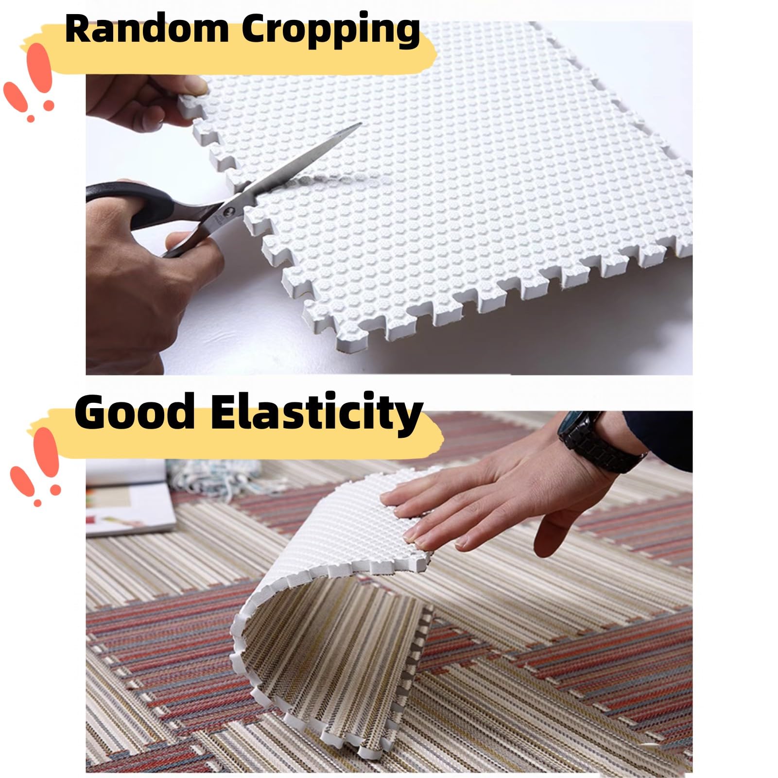 12/24/36 Pcs PE Foam Puzzle Mats, 30x30CM Soft Interlocking Floor Play Mat Tiles with Edgings,1 CM Thick Playmats with Cotton Linen Surface for Indoor Outdoor