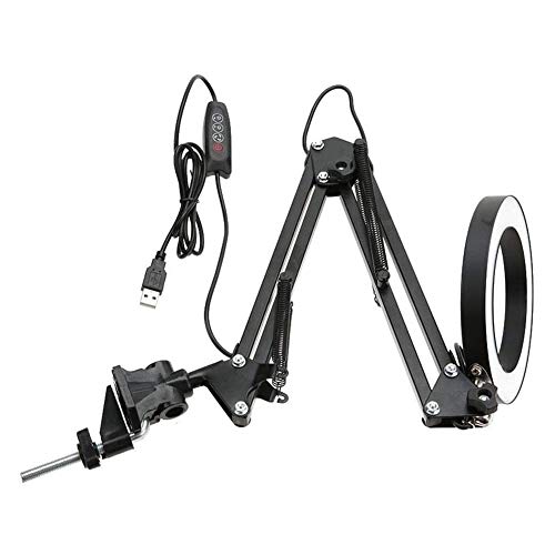 Eyecare Table Lamp Flexible Swing Arm Clamp Mount Lamp USB Interface, 3 Tone & 10 Gear Dimmable