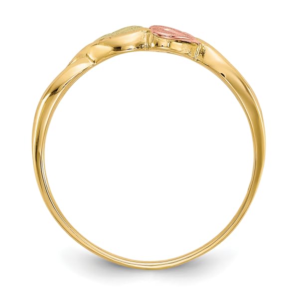 10K Tri Color Black Hills Gold Flower Ring Size 6