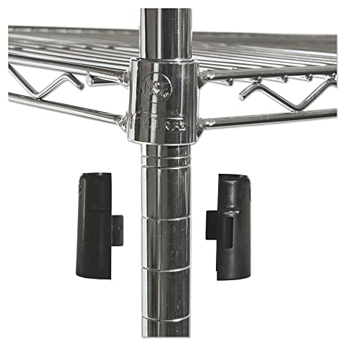 Alera NSF Certified 4-Shelf Wire Shelving Kit with Casters, 48w x 18d x 72h, Silver