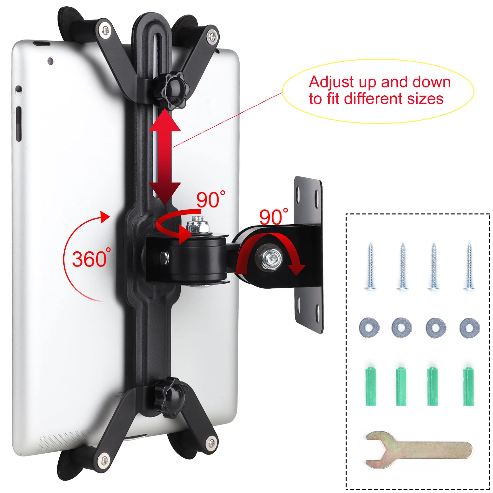 GSRUAN Tablet Wall Mount, Suitable for 7 to 13 inch Tablet PCs, Homes, Classrooms, Medical Places, Business (Black)
