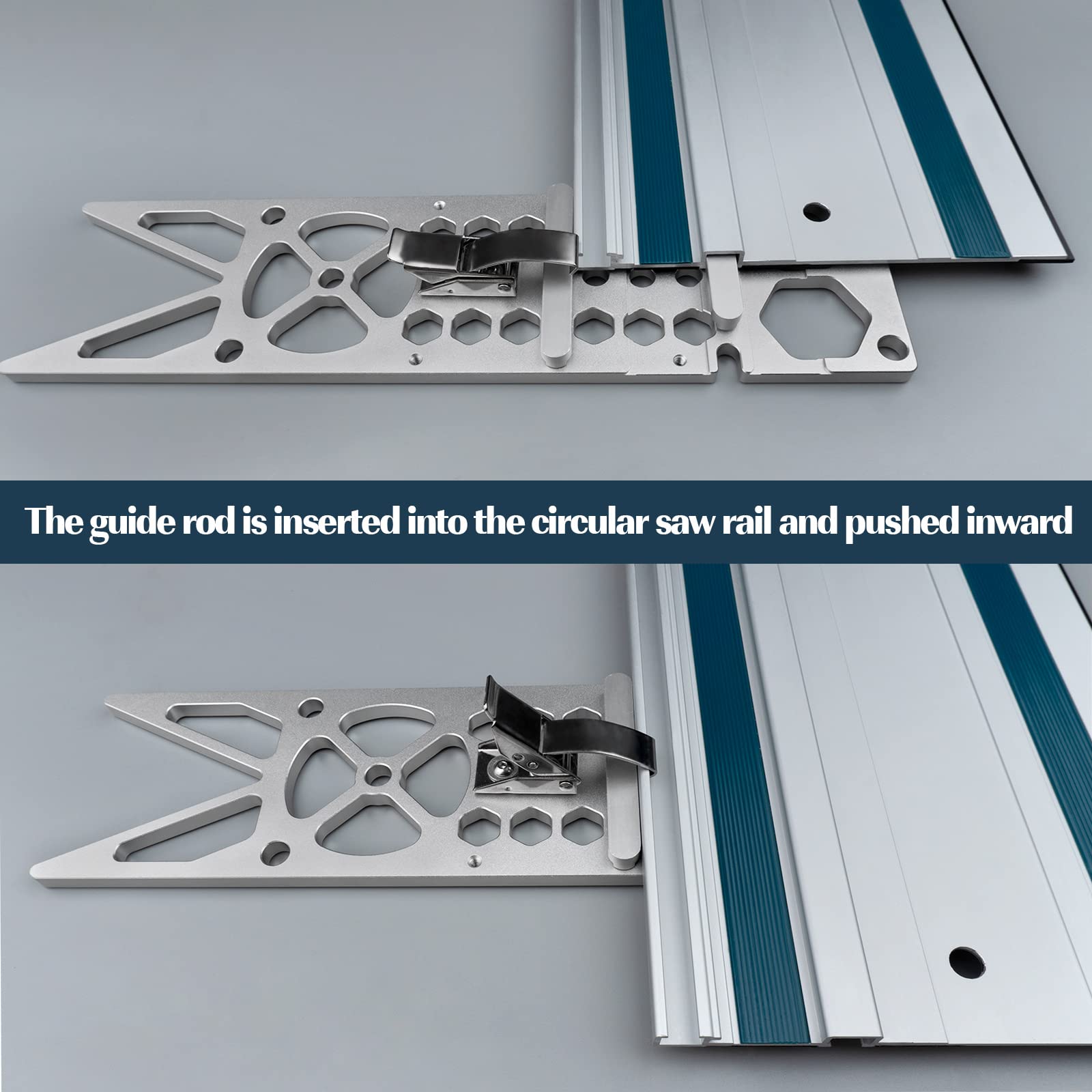 13.4inch Track Saw Square Guide 90° Right Angle Electric Circular Saw Guide Rail Angle Stop Accessories Compatible with Festool and Makita Guide Rail(340 * 88 * 8mm)