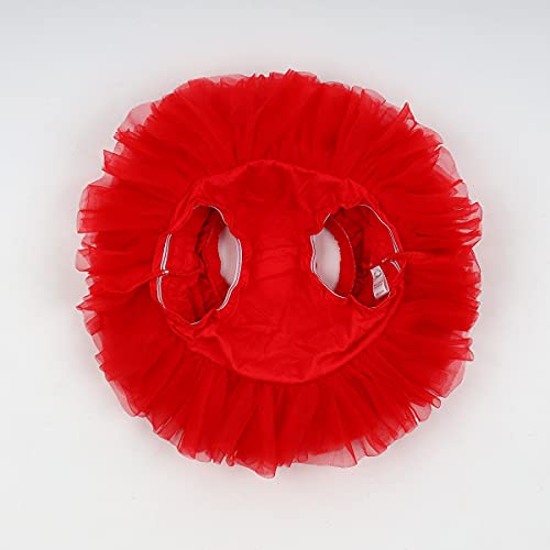 HOOLCHEAN Infant Toddler Baby Girls Super Soft Fluffy Tutu Skirt and Headband Set with Diaper Cover Bloomer Red 2, 6-12 Months