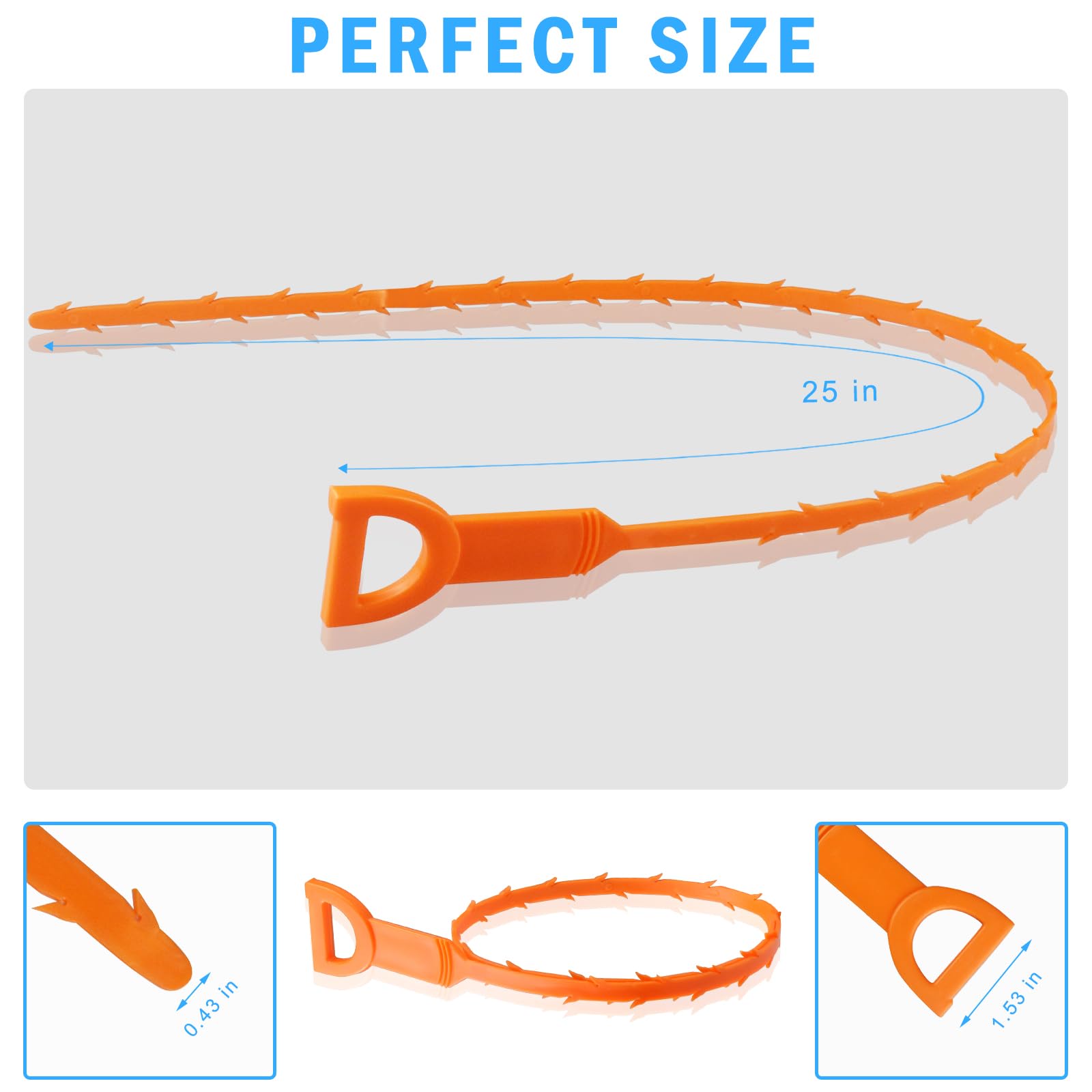 6 Pack Hair Drain Clog Cleaning Tool, ONEHERE Hair Drain Clog Remover Tool, Drain Augers Hair Catcher Tools for Kitchen, Sink Bathroom, Tub Toilet