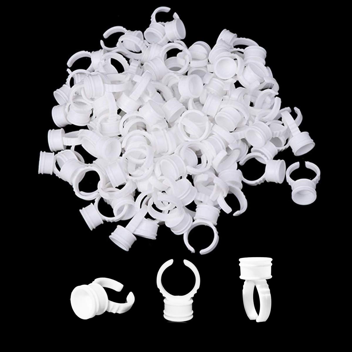 400pcs Tattoo Rings Disposable Ring Cups Glue Palette Holder Disposable Pigment Rings Plastic Makeup Rings for Nail Art Eyelash Extension