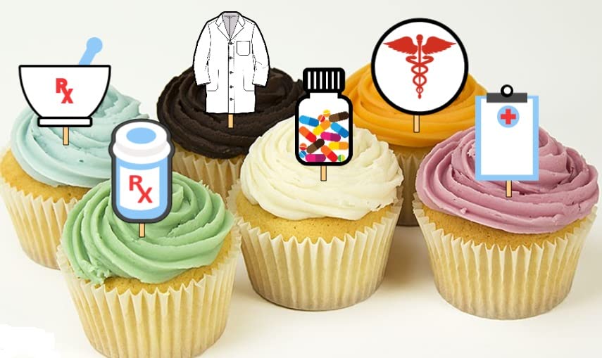 12 Pharmacy Pharm D Party Cupcake Toppers Food Picks
