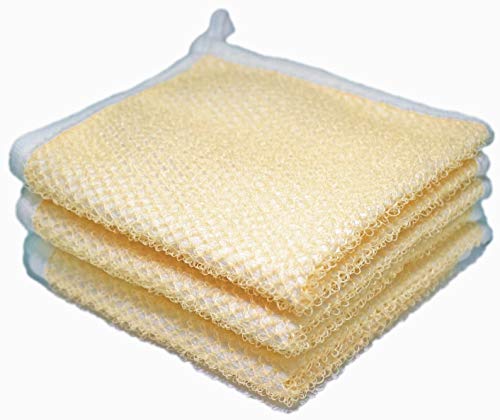 3 pcs/set Dual-Sided With Soft Weave Exfoliating Scrub and Soft Terry Cloth Towel Home Spa Exfoliating Face and Body - Shower Scrubber - Remove Dead Skin -Great for Skin Care in the Massage Bath