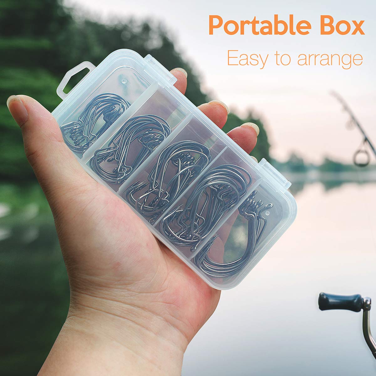 10 Pcs High Low Rig Bottom Rigs and 90 Pcs Worm Bass Hook Combo with Tackle Boxes