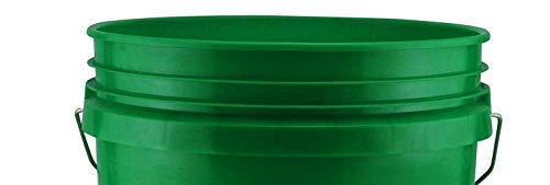 5 Gallon Green Plastic Buckets | 3 Pack | HDPE Plastic | Super Heavy Duty 90 Ml