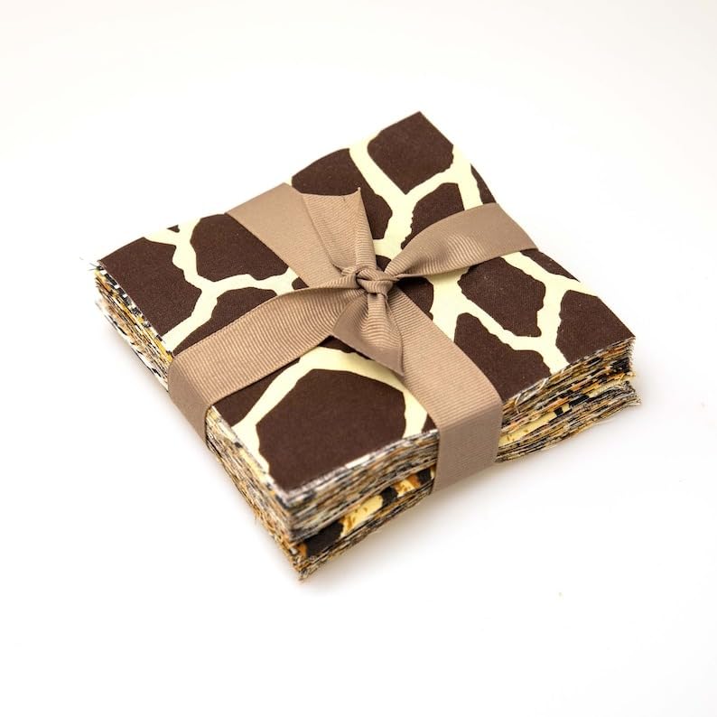 102 Pcs Fabric Strips Cute, Beautiful 100% Cotton Fabric Quilt, Width 5 inch Length 5 inch, Gift Wild Thing Animal Skin Prints pre-Cut Charm Pack Squares, DIY Blanket