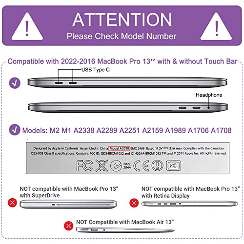 Anban Compatible with MacBook Pro 13 inch Case 2023 2022 M2, 2021-2016 M1 A2338 A2251 A2289 A2159 A1989 A1706 A1708, Glitter Plastic Hard Shell Case & Keyboard Cover & Screen Protector,Shiny Rose Gold