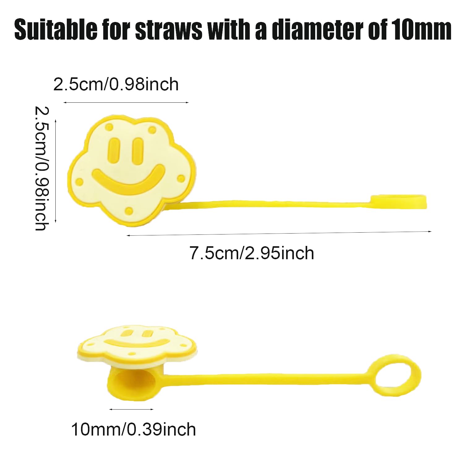 10mm Straw Cover for Stanley Cup, 12PCS Silicone Straw Topper Compatible with Stanley 30&40 Oz Tumbler with Handle, Dust-Proof Reusable Straw Tips (Head)