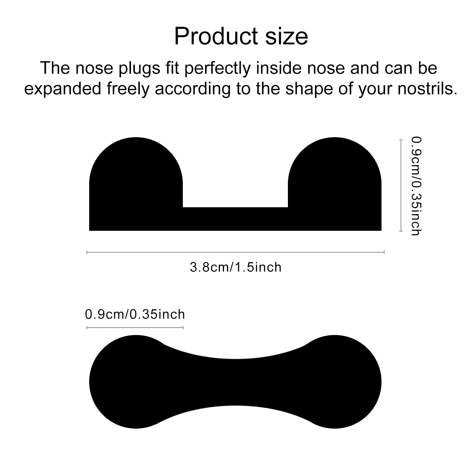 100 Pieces Nose Plugs Disposable, Nose Filters for Sunless Airbrush Spray Tanning, Nose Plug for Allergies and Dust, Spray Tan Nose Filter Sponge (Black)