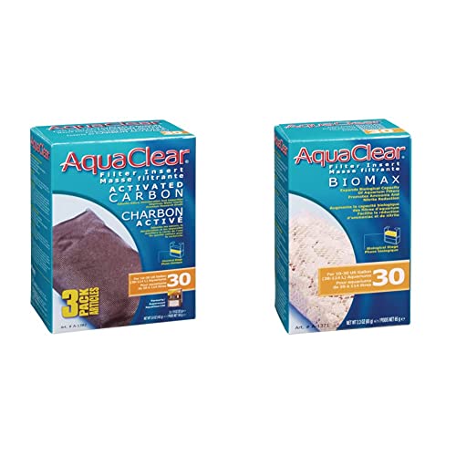 AquaClear 30 Filter Media Replacement Bundle, BioMax and Activated Carbon, Replacement Filter Media for Aquariums up to 30 Gallons