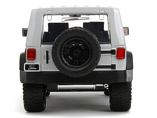 2007 Wrangler Gray and Black with Blue and White Stripes with Extra Wheels Just Trucks Series 1/24 Diecast Model Car by Jada 34194
