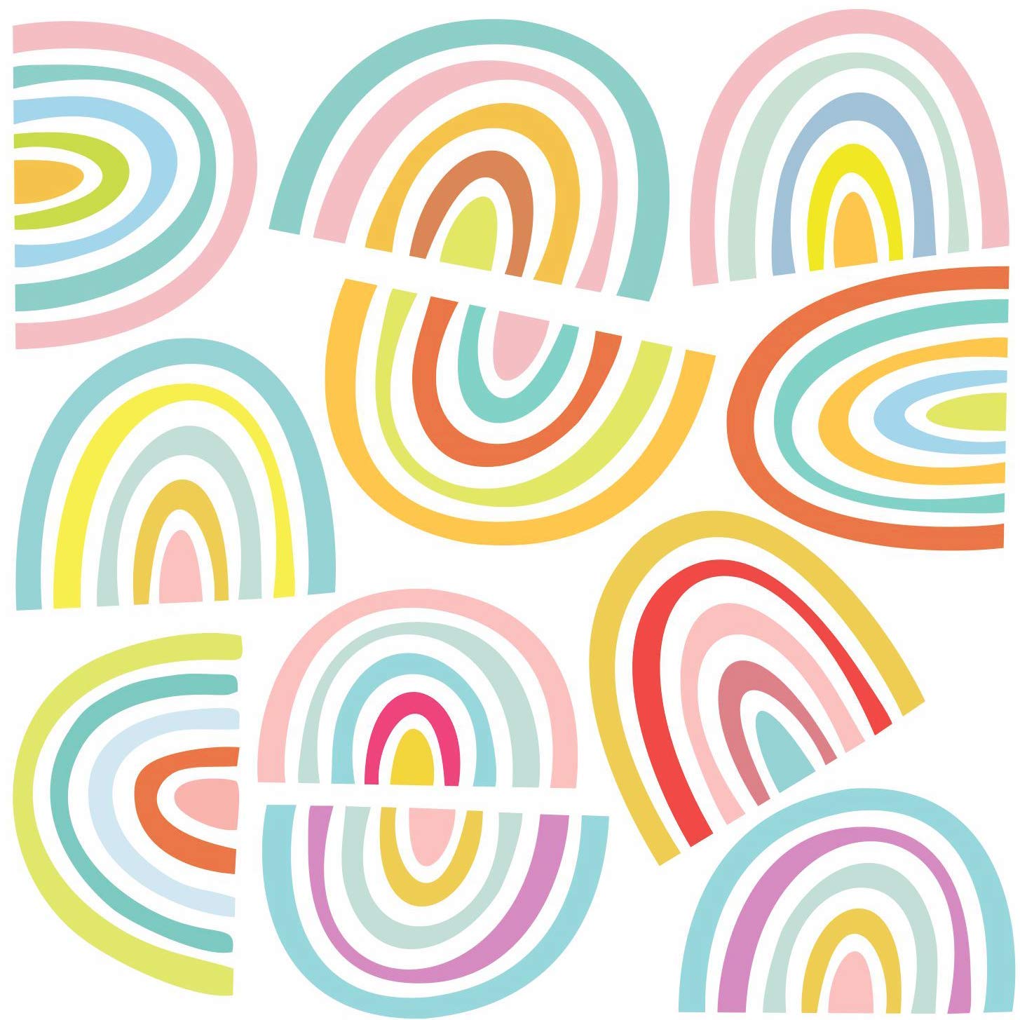 DEKOSH Rainbow Wall Stickers - Peel & Stick Set of 11 Rainbows for Kids Room Decor