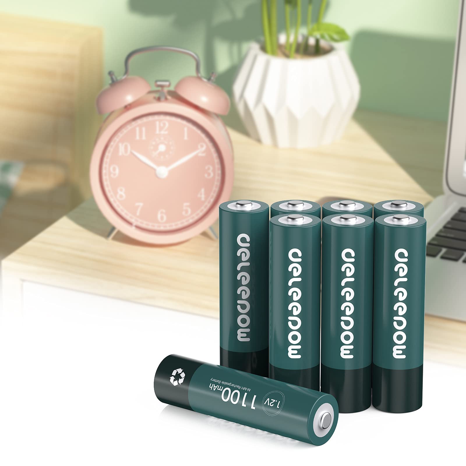Deleepow AAA Rechargeable Batteries, High Capacity 1100mAh NiMH AAA Battery 1200 Cycles 1.2v Pre-Charged Triple A Batteries, Low Self Discharge, Pack of 16