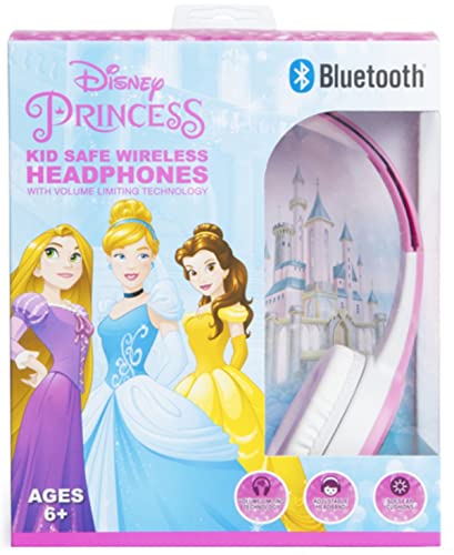 1616 Holdings Disney Princess Bluetooth Kid-Safe Wireless Headphones - Volume Limiting, Multicolor