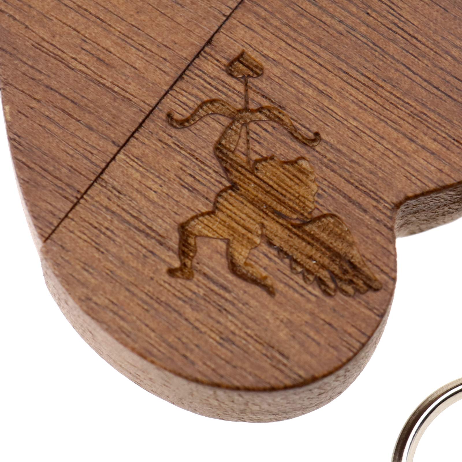 64GB Wooden Heart Shape USB Flash Drive with Gift Box Girl Boy Friend Valentine's Day